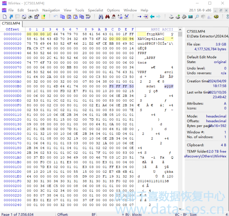 修复相机断电或其它原因损坏的MP4&MOV视频文件 – 成都千喜数据恢复中心